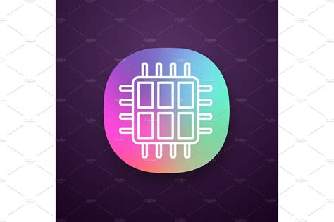Six Core Processor App Icon Outline Icons ~ Creative Market