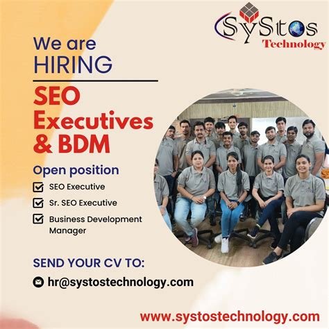 Satyanarayan Jaroliya On Linkedin Systostechnology Systos Hiring Openings Seoexecutive