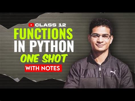 Functions In Python Chapter Class Computer Science With Python One Shot Complete