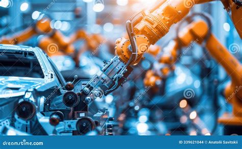 Advanced Robotic Arms Are Performing Precise Assembly Tasks On Vehicles In A High Tech