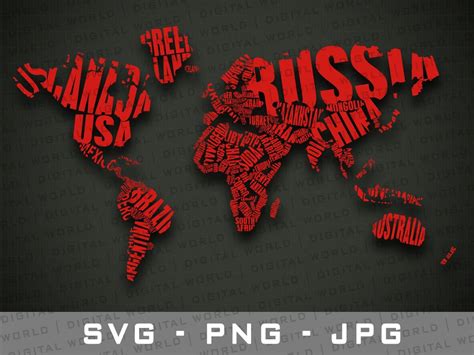 World Map Svg World Svg File World Map Clipart Earth Svg Etsy Israel