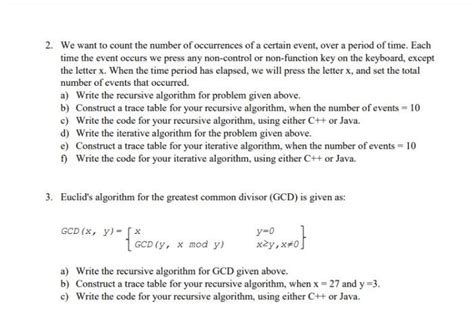 Solved 2 We Want To Count The Number Of Occurrences Of A