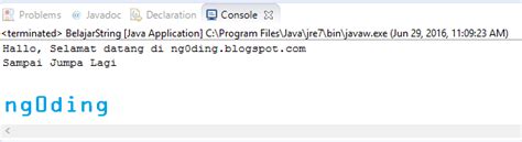 tipe data string dalam bahasa pemrograman java belajar pemrograman