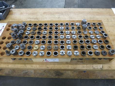 Machines Used 114 Assorted Hardinge 5c Collets In Wood Rack