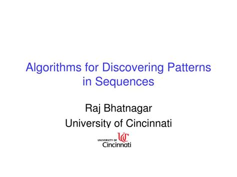 Ppt Algorithms For Discovering Patterns In Sequences Powerpoint Presentation Id3322634