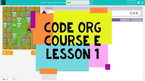 Code Org Course E Lesson Sequencing In The Maze Answers Code Org YouTube