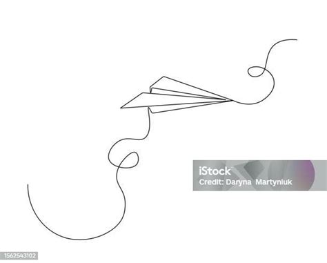 고립된 벡터 물체 종이비행기의 연속적인 한 선 그리기가 날고 있다 종이 비행기에 대한 스톡 벡터 아트 및 기타 이미지 종이