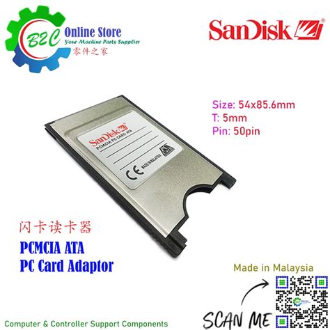 San Disk Pcmcia Cf Compact Flash Pc Memory Card Scandisk Plug And Play Adapter Reader Cnc Fanuc