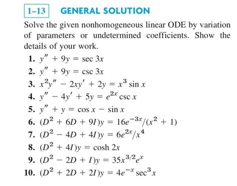 solved solve the given nonhomogeneous linear ode by