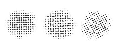 하프톤 패턴이 있는 원형 도트 둥근 그라데이션 배경입니다 그라데이션 포인트 텍스처가 있는 요소입니다 추상적인 기하학적 모양 벡터 세트 0명에 대한 스톡 벡터 아트 및 기타