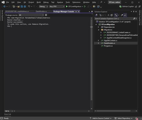 Entity Framework Core Migrations Create Update Remove Revert