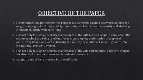 document authentication system with graphical security and sound ppt