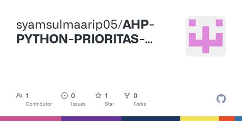 Github Syamsulmaarip05ahp Python Prioritas Mata Kuliah