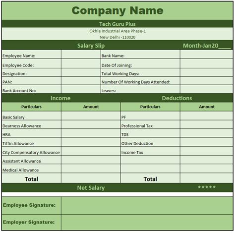 salary slip format in excel download salary slip format in excel eroppa