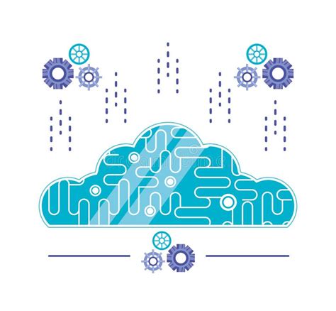 Cloud Computing With Gears Settings Stock Vector Illustration Of