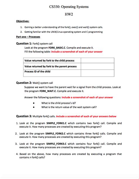 Solved Cs330 Operating Systems Hw2 Objectives 1 Gaining A