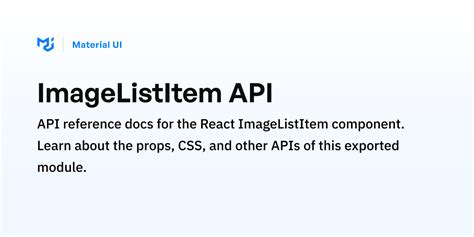 Imagelistitem Api Material Ui