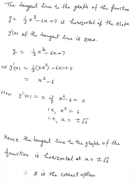 [solved] find all values of x if any where the tangent line to the