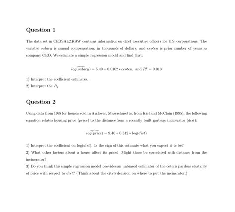 solved question 1 the data set in ceosal2 raw contains