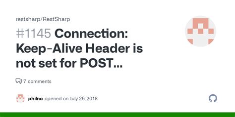 Connection Keep Alive Header Is Not Set For Post Requests · Issue 1145 · Restsharprestsharp