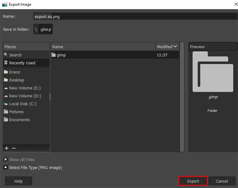 How To Save An Image As A Png In Gimp