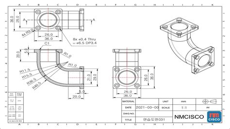 Freecad 프리캐드 무작정 따라하기 Part And Draw 031 Youtube