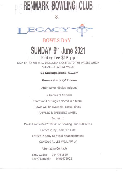 Coming Events Renmark Rsl