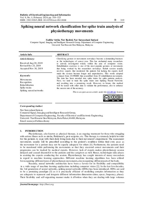 Pdf Spiking Neural Network Classification For Spike Train Analysis Of