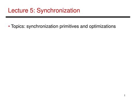 Lecture 5 Synchronization Ppt Download