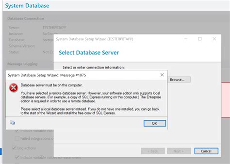 Sql Server Express Local To Remote Server Without Bartender Enterprise Edition Seagull Support