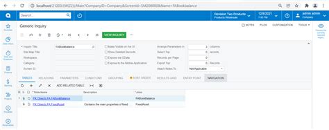 Generic Inquiry For Calculation Only Fixed Asset Module Community