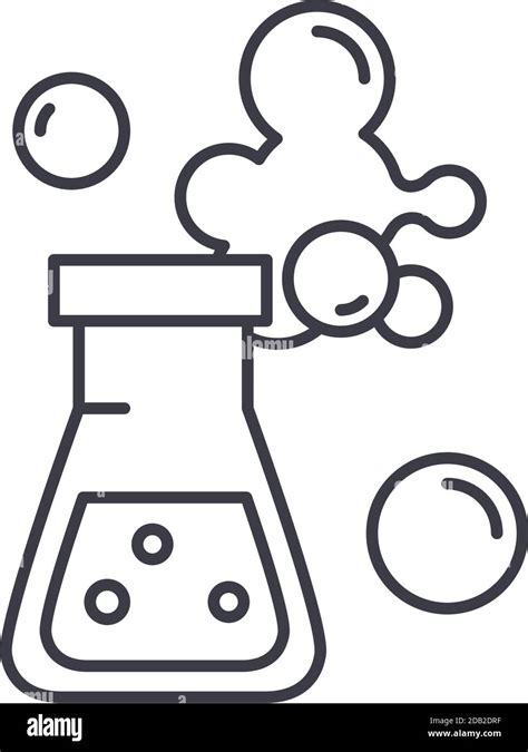 Chemical Reaction Concept Icon Linear Isolated Illustration Thin Line Vector Web Design Sign