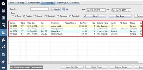 Displaying A List Of Special Orders WooPOS Support