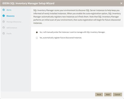 What Options Do You Have When You First Install Sql Inventory Manager