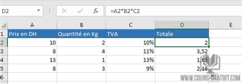 comment multiplier deux colonnes sur excel tutoriel excel
