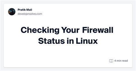 Checking Your Firewall Status In Linux