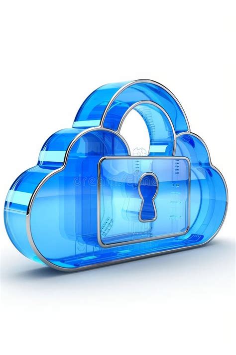 Cloud Computing Data Security Concept 3d Illustration Isolated On A White Background Stock