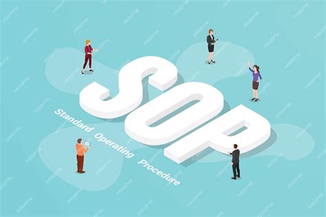 Premium Vector Sop Standard Operating Procedure Big Text Word And People Around With Modern