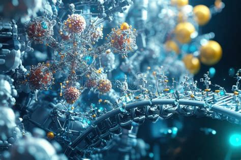 Detailed Close Up Of Molecular Structure Showcasing Complex Biological Processes Stock