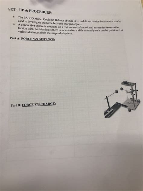 Solved Set Upandprocedure The Pasco Model Coulomb Balance