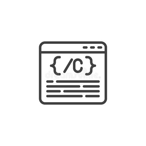 Coding Line Icon Outline And Solid Vector Sign Linear And Full Stock