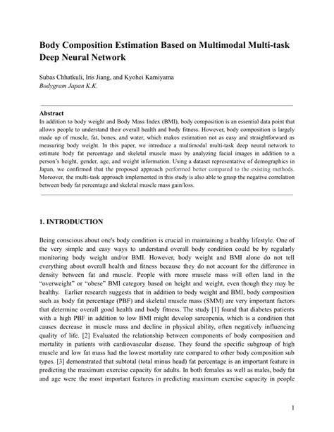pdf body composition estimation based on multimodal multi task deep