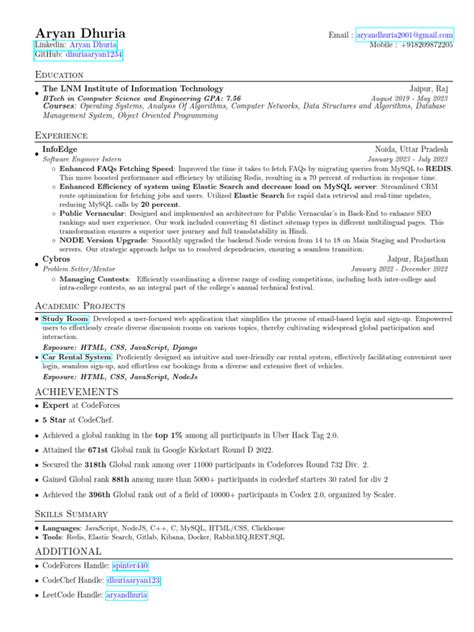 Aryan Resume Final Pdf My Sql Databases