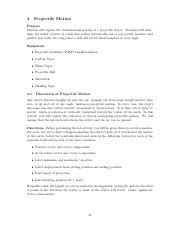 Lab Projectile Motion Pdf Projectile Motion Purpose Babe Will Explore The Dimensional