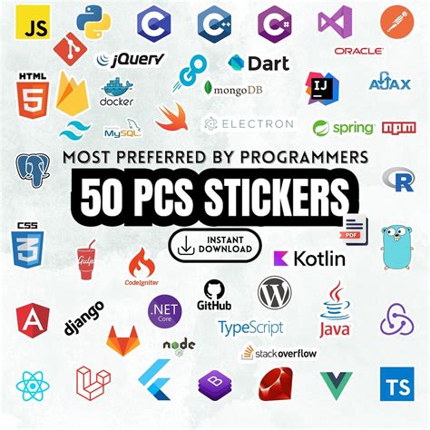 50 most preferred programming sticker packs coding stickers software