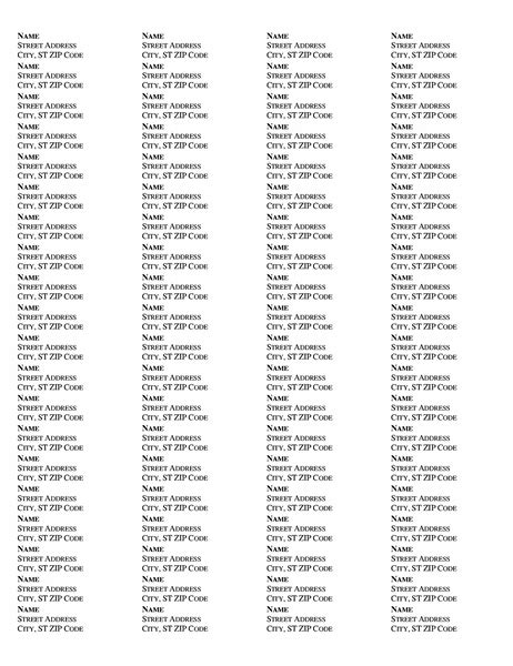 5167 Template Word Template For Avery 5167 Return Address Labels 1 2