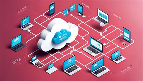Cloud Service Isometric Flowchart Premium Ai Generated Image