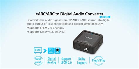 Hdmi 21 Earc Audio Extractor Digital Audio Convertor Adapter