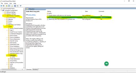 windows 10 enable ntfs long paths policy option missing super user