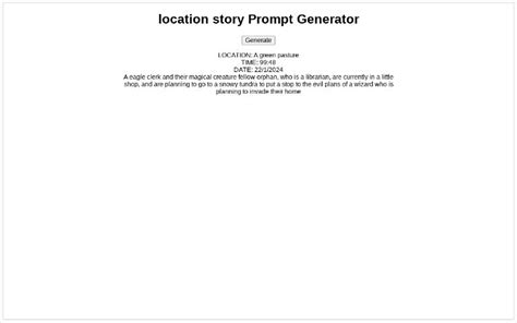 location story prompt generator